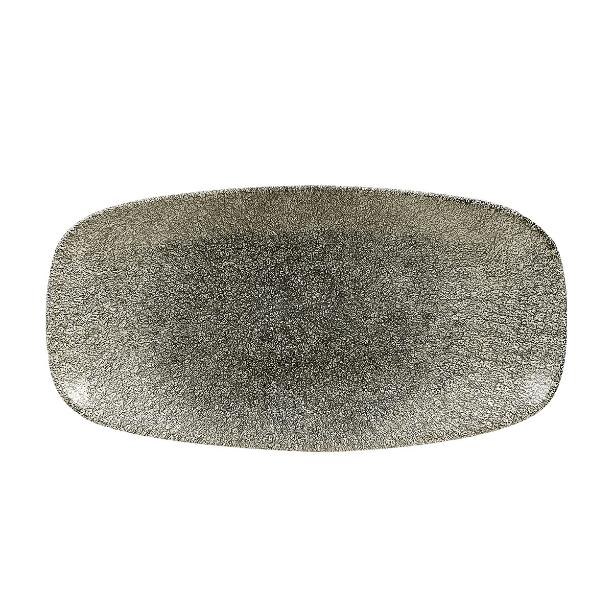 RAKU OBLONG PLATE QUARTZ BLACK 355MM By Churchill - Core Catering