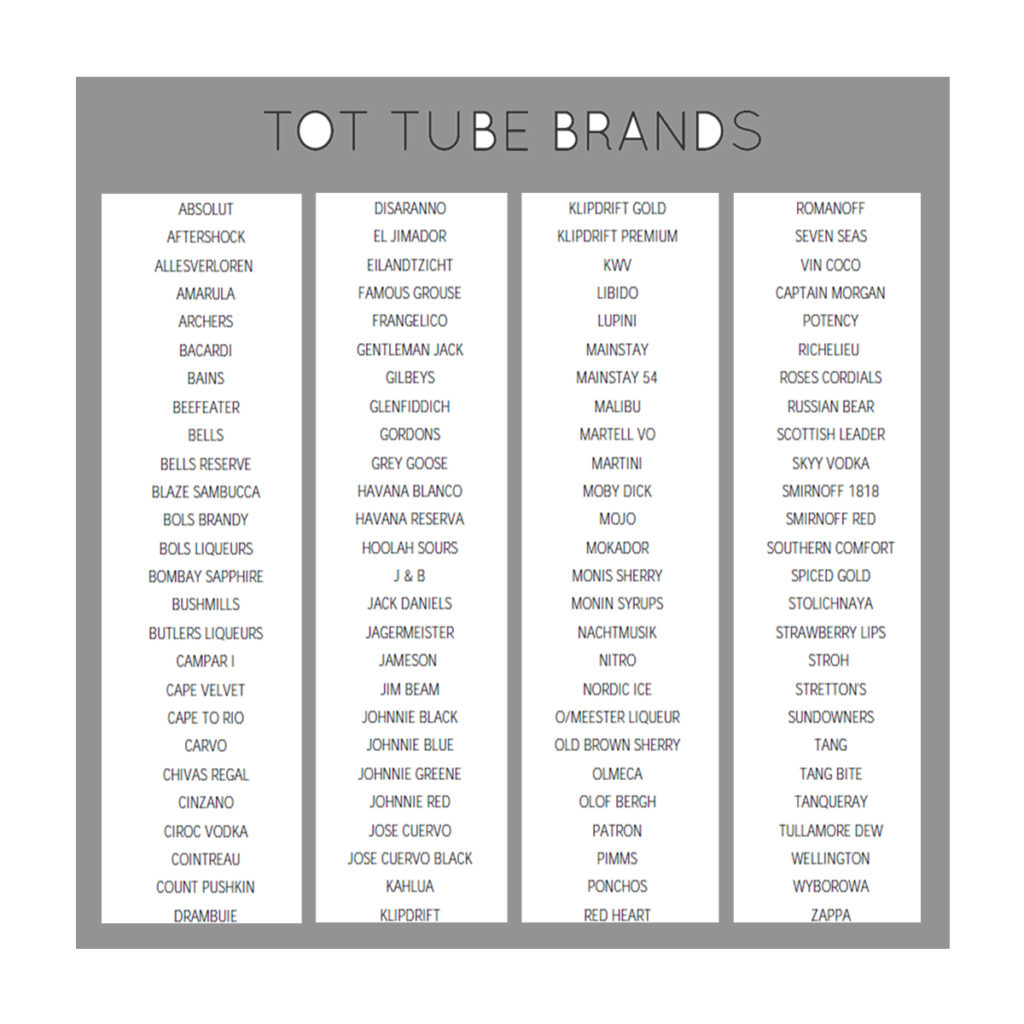 TOT TUBE LIQUOR MEASURE 2 PIECE - Core Catering