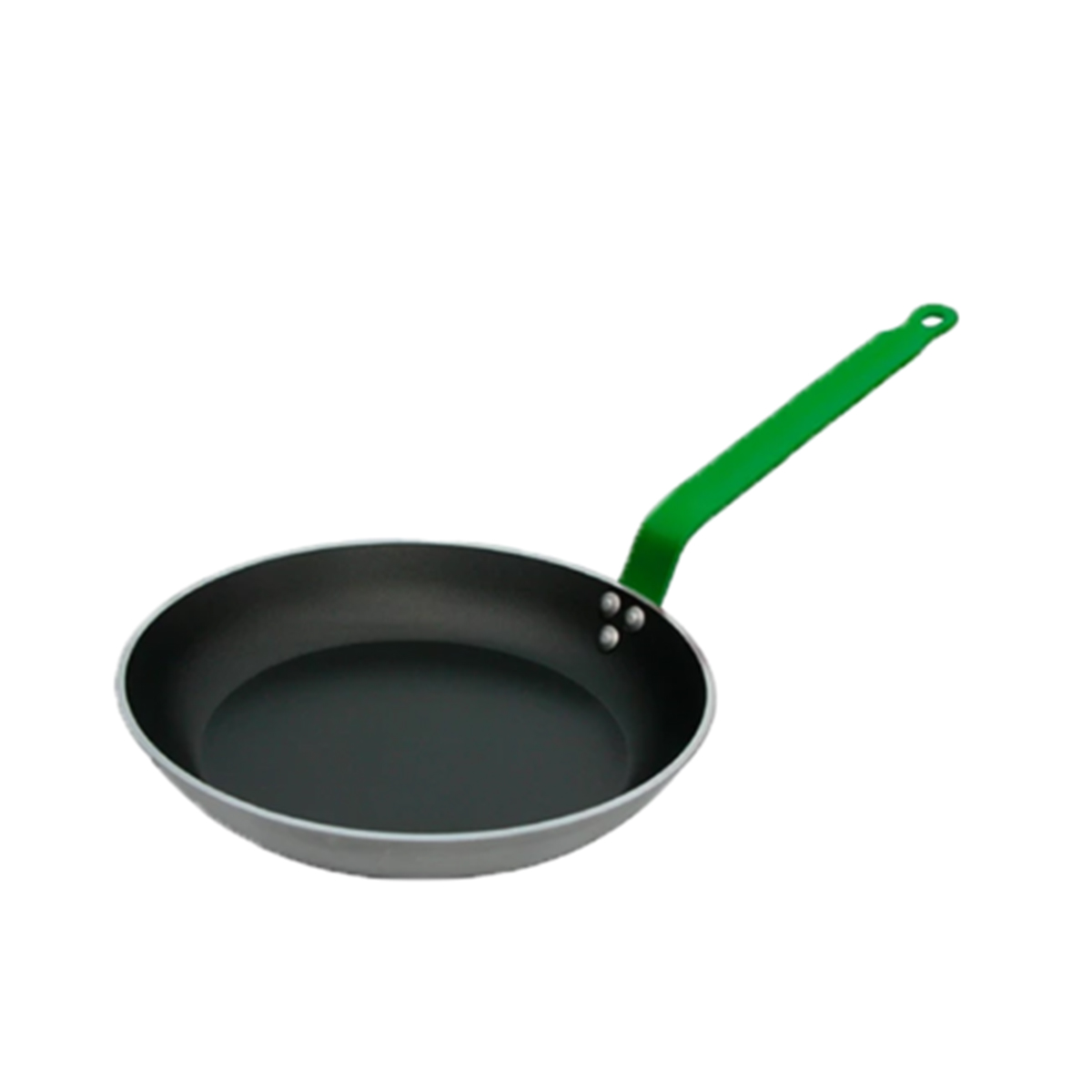 NON-STICK ALUMINIUM FRYING PAN WITH COLOURED HANDLE - Core Catering