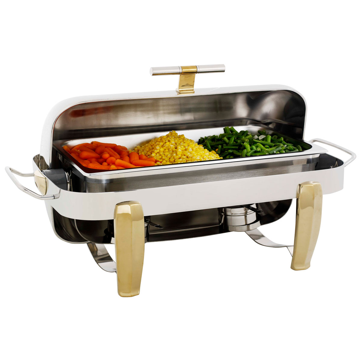 DELUXE RECTANGULAR CHAFING DISH WITH ROLL TOP By Global - Core Catering