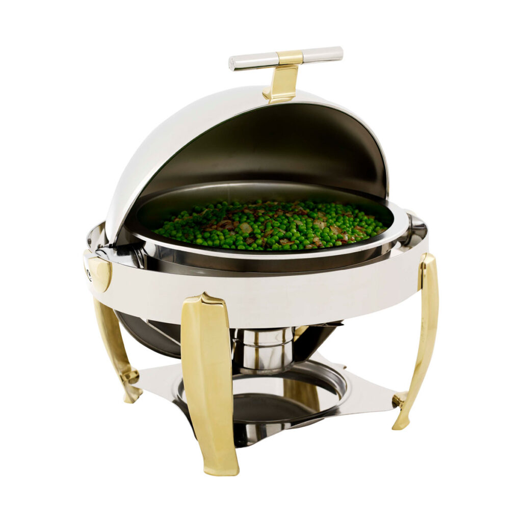 DELUXE ROUND CHAFING DISH ROLL TOP By Global - Core Catering