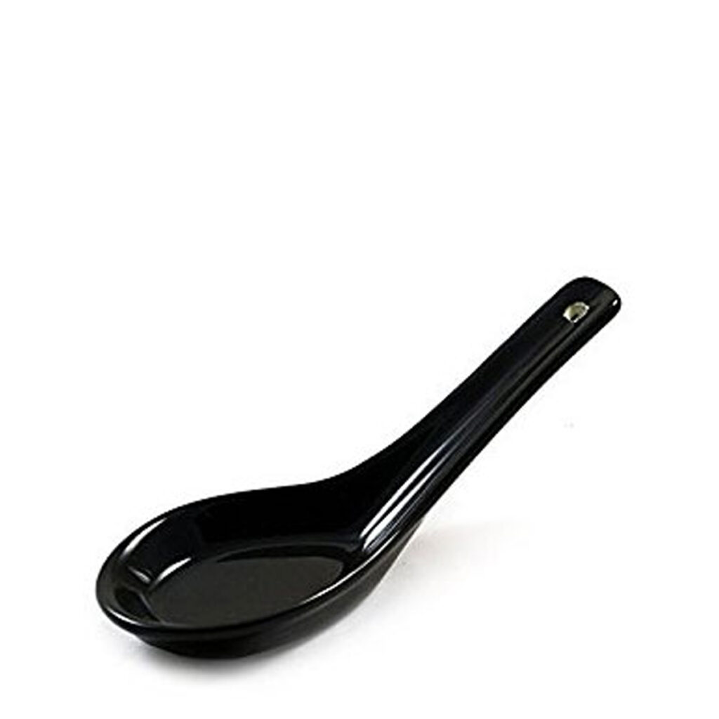 URBAN BLACK SWIRL CHINESE SPOON 130MM By Luzerne - Core Catering