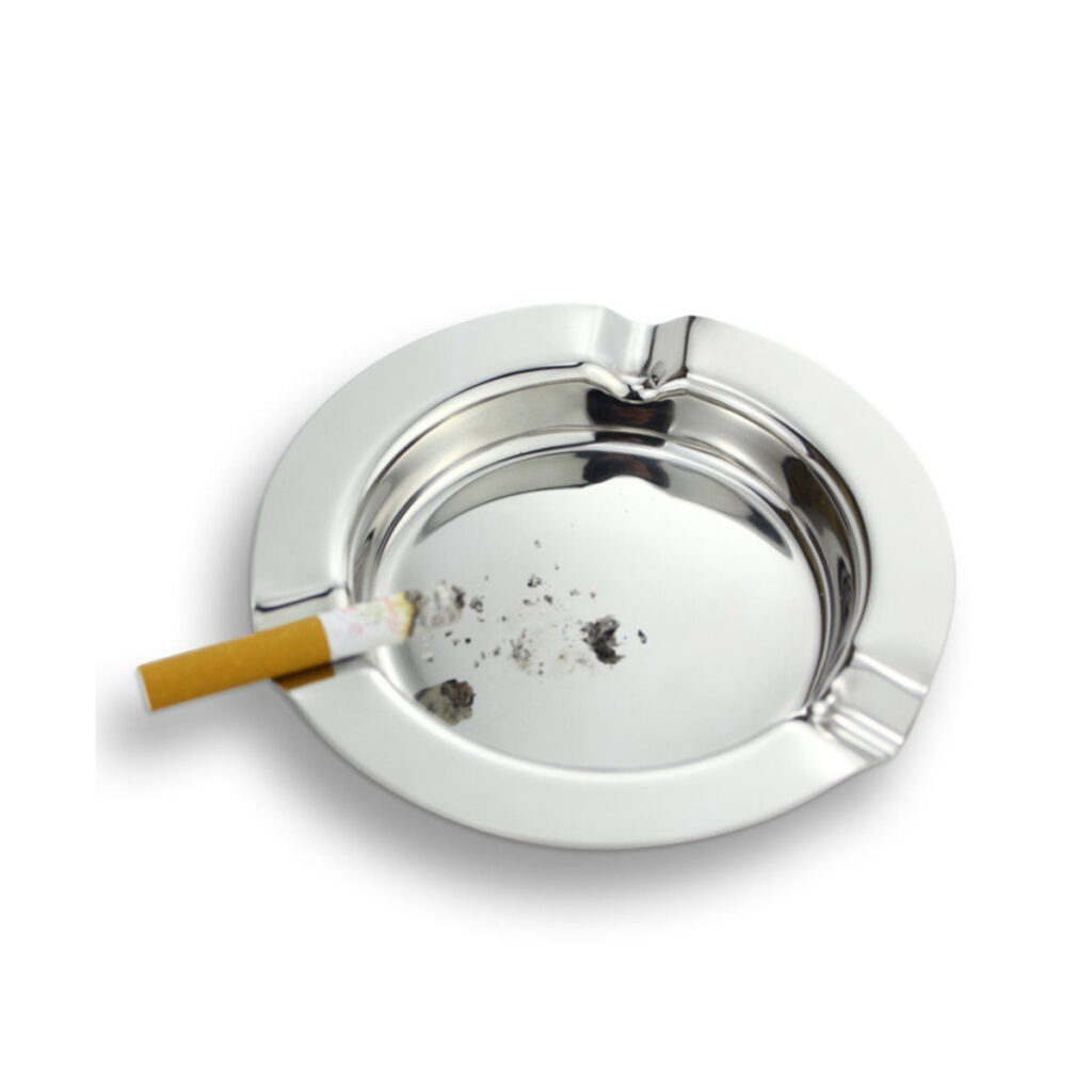 ROUND ASHTRAY STAINLESS STEEL 110MM - Core Catering