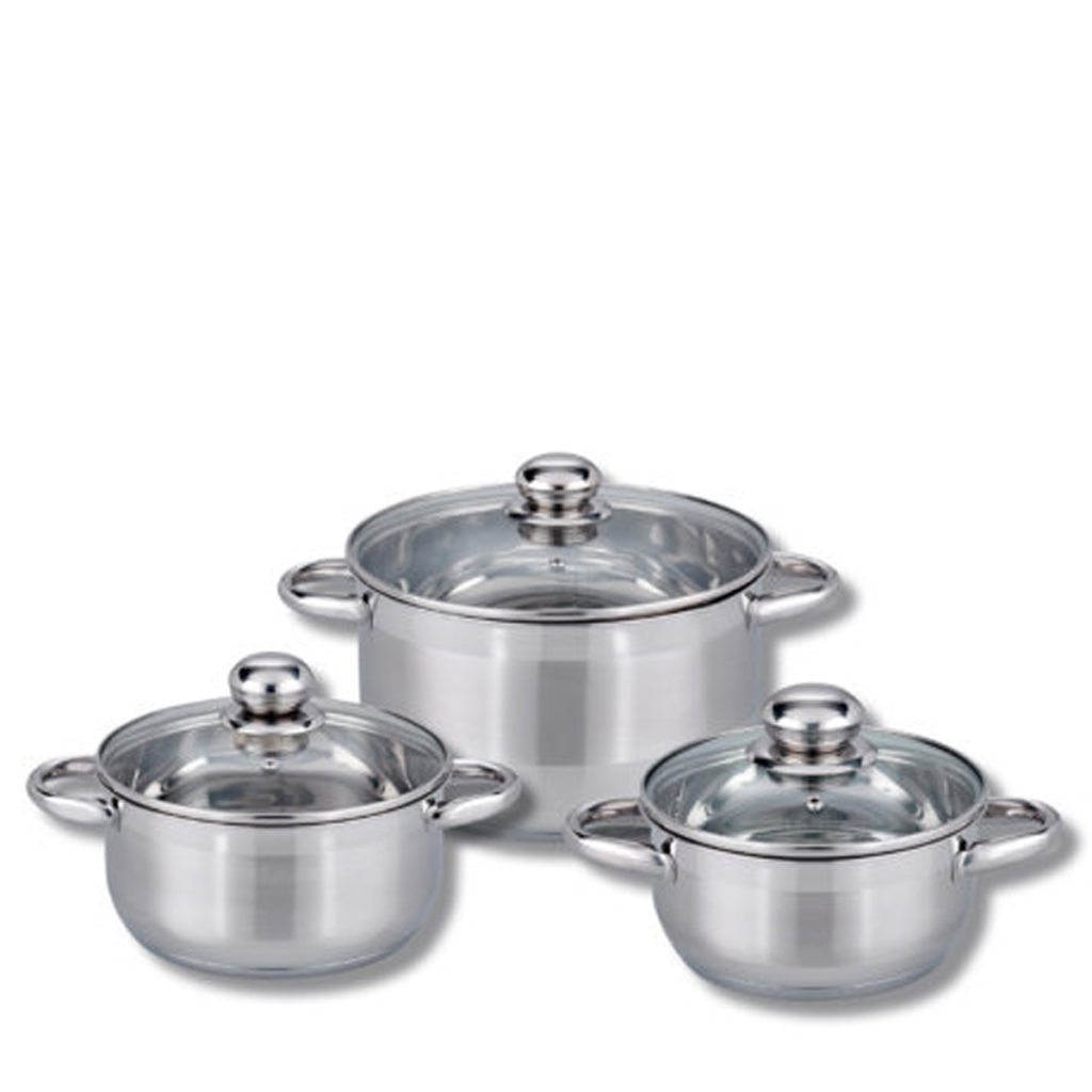 6 PIECE STAINLESS STEEL CASSEROLE POT SET By Salton - Core Catering