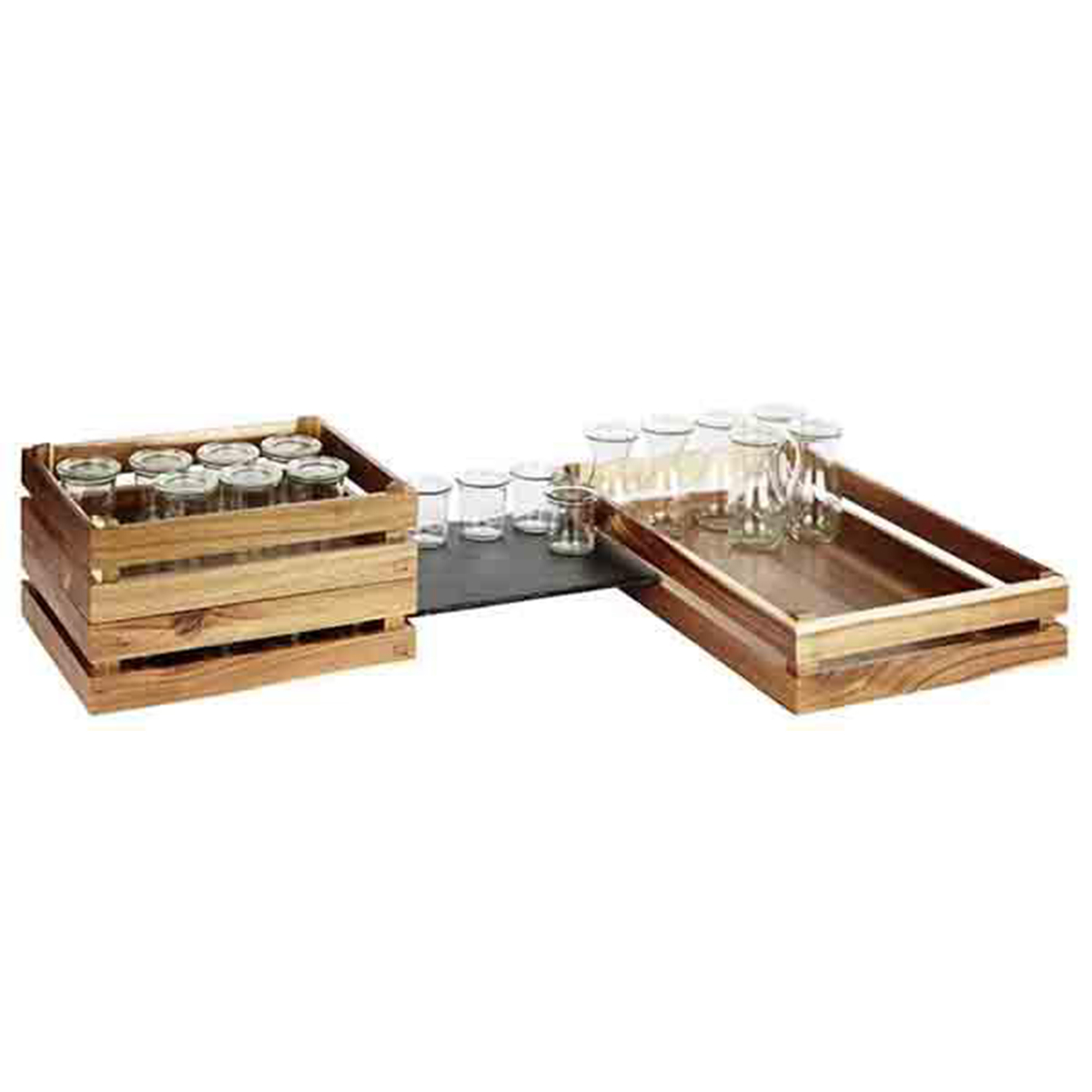 WOODEN REVERSIBLE DISPLAY BOX 555MM BROWN By APS - Core Catering