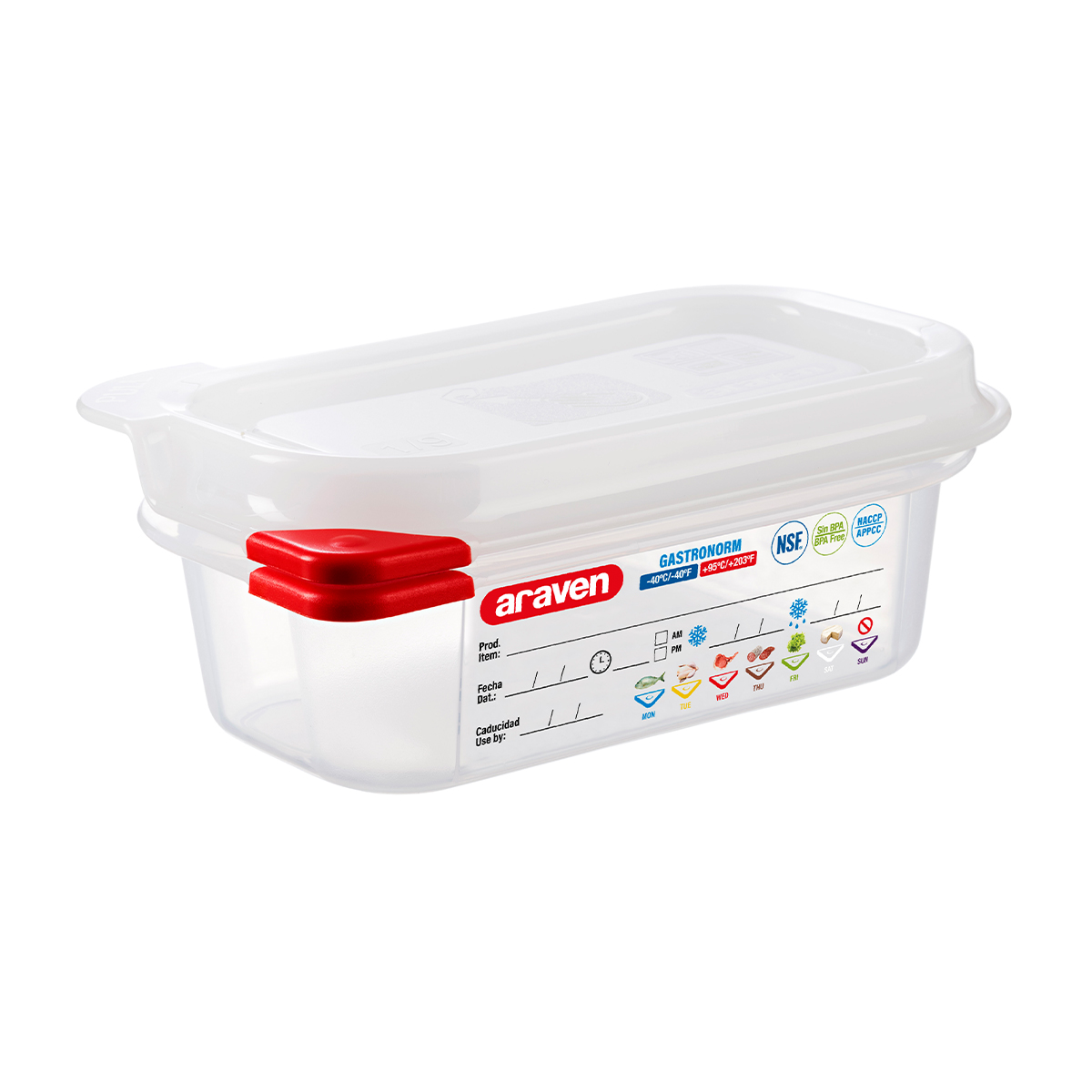 GN 1/9 AIRTIGHT CONTAINER 65MM By Araven - Core Catering