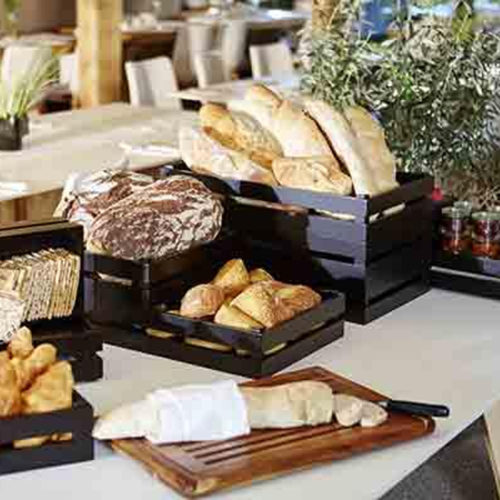 WOODEN REVERSIBLE DISPLAY BOX 555MM BROWN By APS - Core Catering