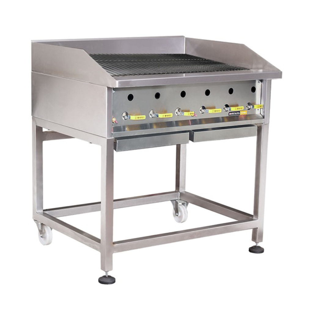HEAVY-DUTY RADIANT GAS GRILL 900MM FREE STANDING By Forge - Core Catering