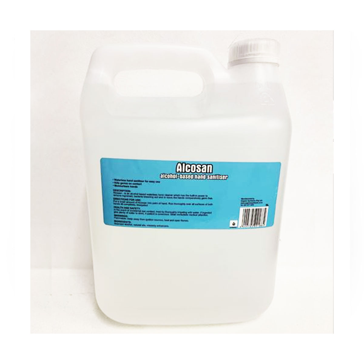 ALCOSAN 70% ALCOHOL BASED HAND SANITISER 5L - Core Catering