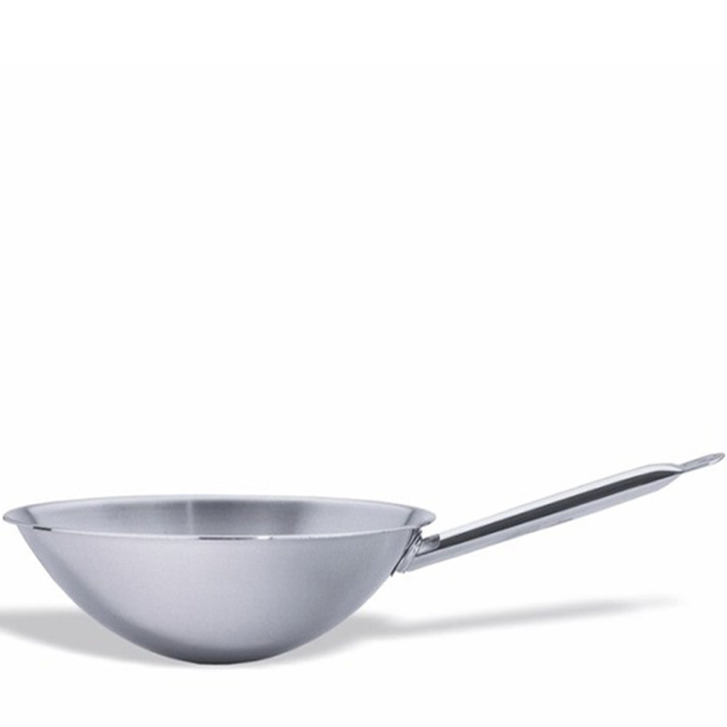 STAINLESS STEEL WOK WITH ROUND BASE By Infinity - Core Catering