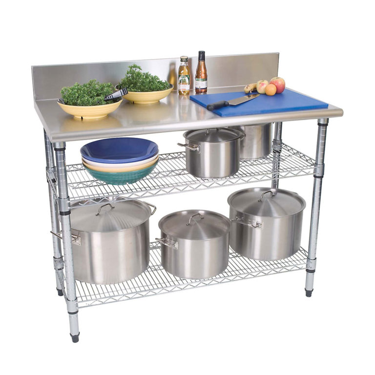 WORK TABLE STAINLESS STEEL WITH SPLASHBACK - Core Catering