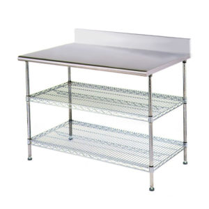 WORK TABLE STAINLESS STEEL WITH SPLASHBACK - Core Catering