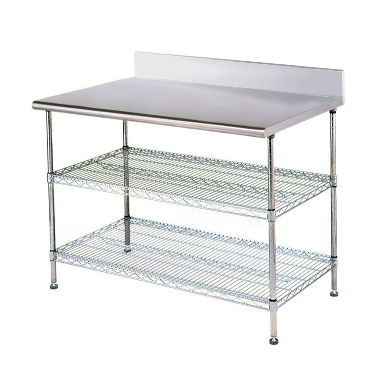 WORK TABLE STAINLESS STEEL WITH SPLASHBACK - Core Catering
