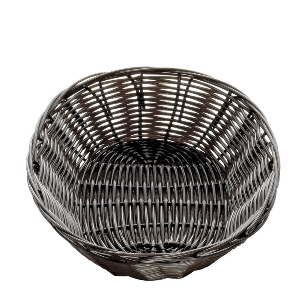 ROUND WOVEN BREAD BASKET DARK BROWN - Core Catering