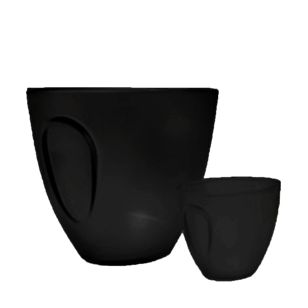 OBLIX ACRYLIC OVAL ICE BUCKET BLACK LARGE - Core Catering