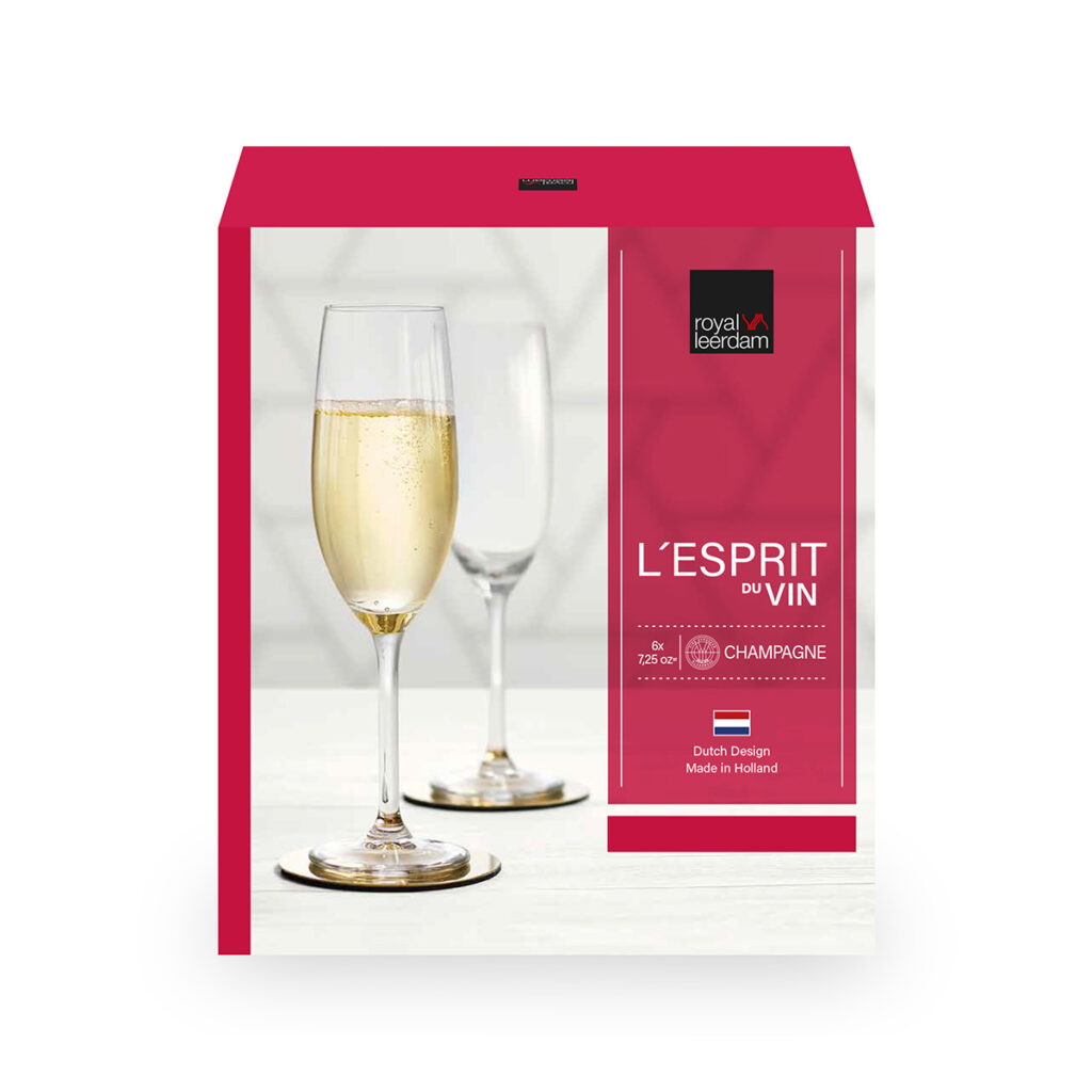 L'ESPRIT CHAMPAGNE GLASS 214ML 6 PACK By Royal Leerdam