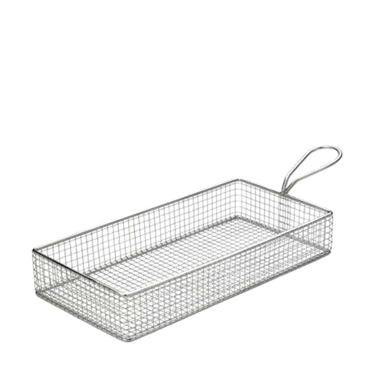 MINI SERVING BASKET SHALLOW RECTANGULAR STAINLESS STEEL - Core Catering