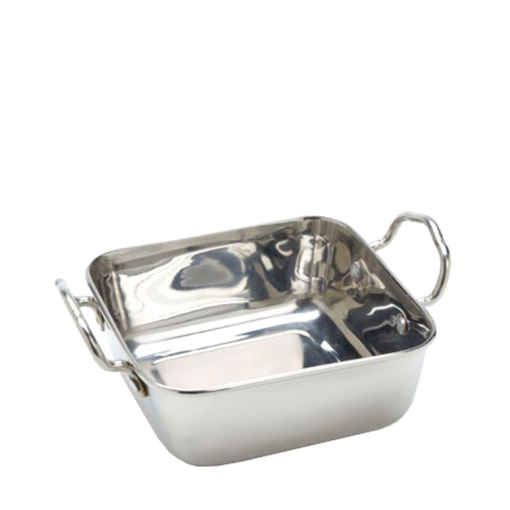MINI SQUARE ROASTING PAN 115MM STAINLESS STEEL - Core Catering