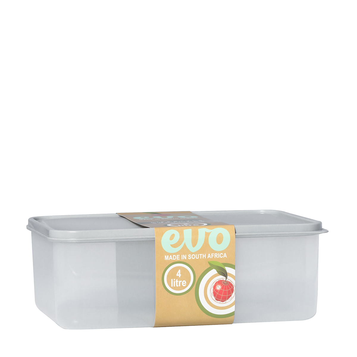 PLASTIC STORAGE CONTAINER 4L SINGLE GREY LID By Evo - Core Catering