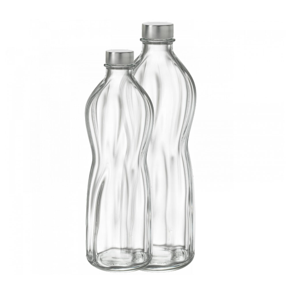 AQUA GLASS BOTTLE 1L WITH SCREW CAP By Bormioli Rocco - Core Catering