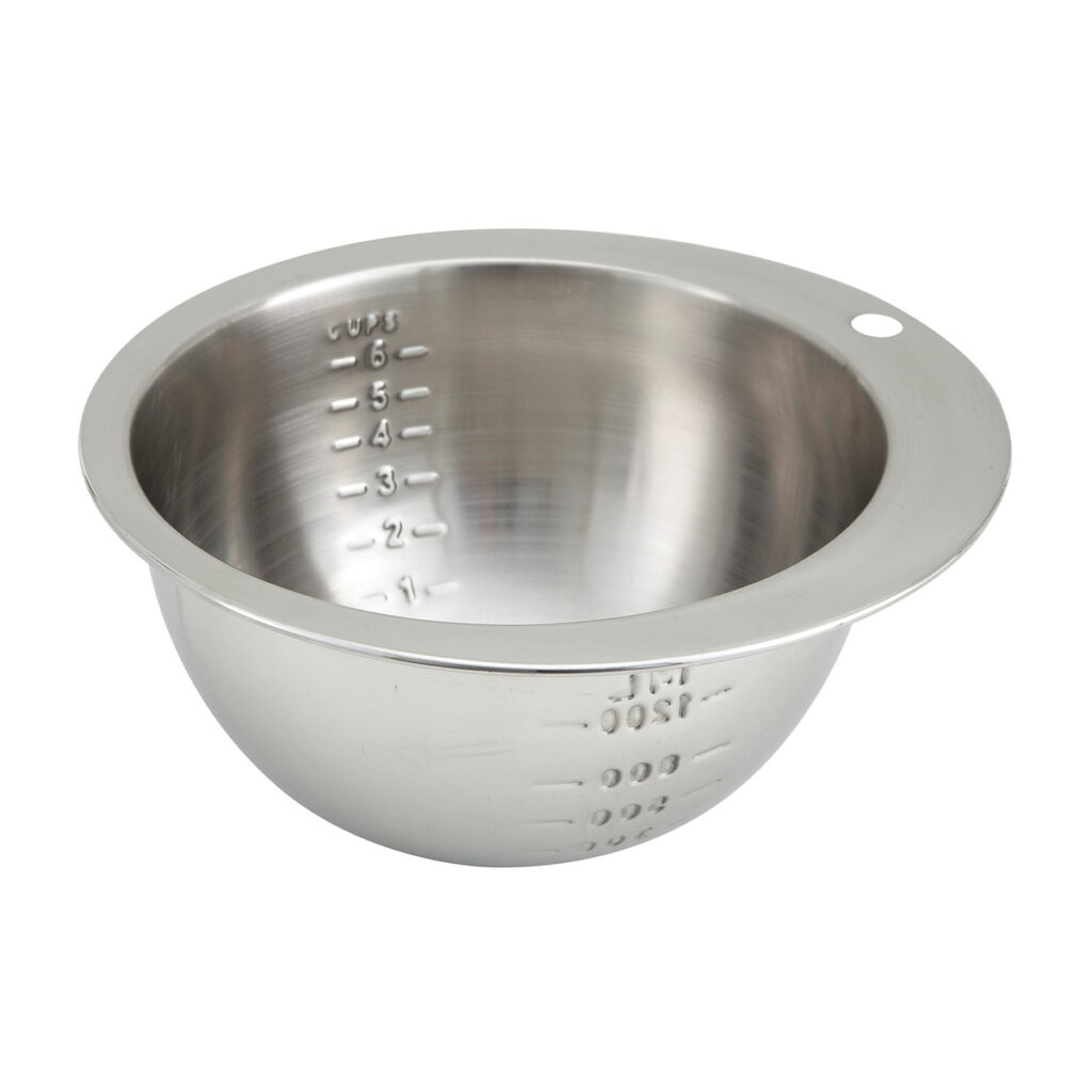 MEASURING BOWL S/STEEL ROUND 1200ML NOTCHED - Core Catering