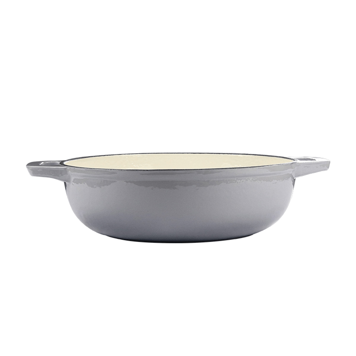 CAST IRON ROUND CASSEROLE DISH 4L GREY - Core Catering