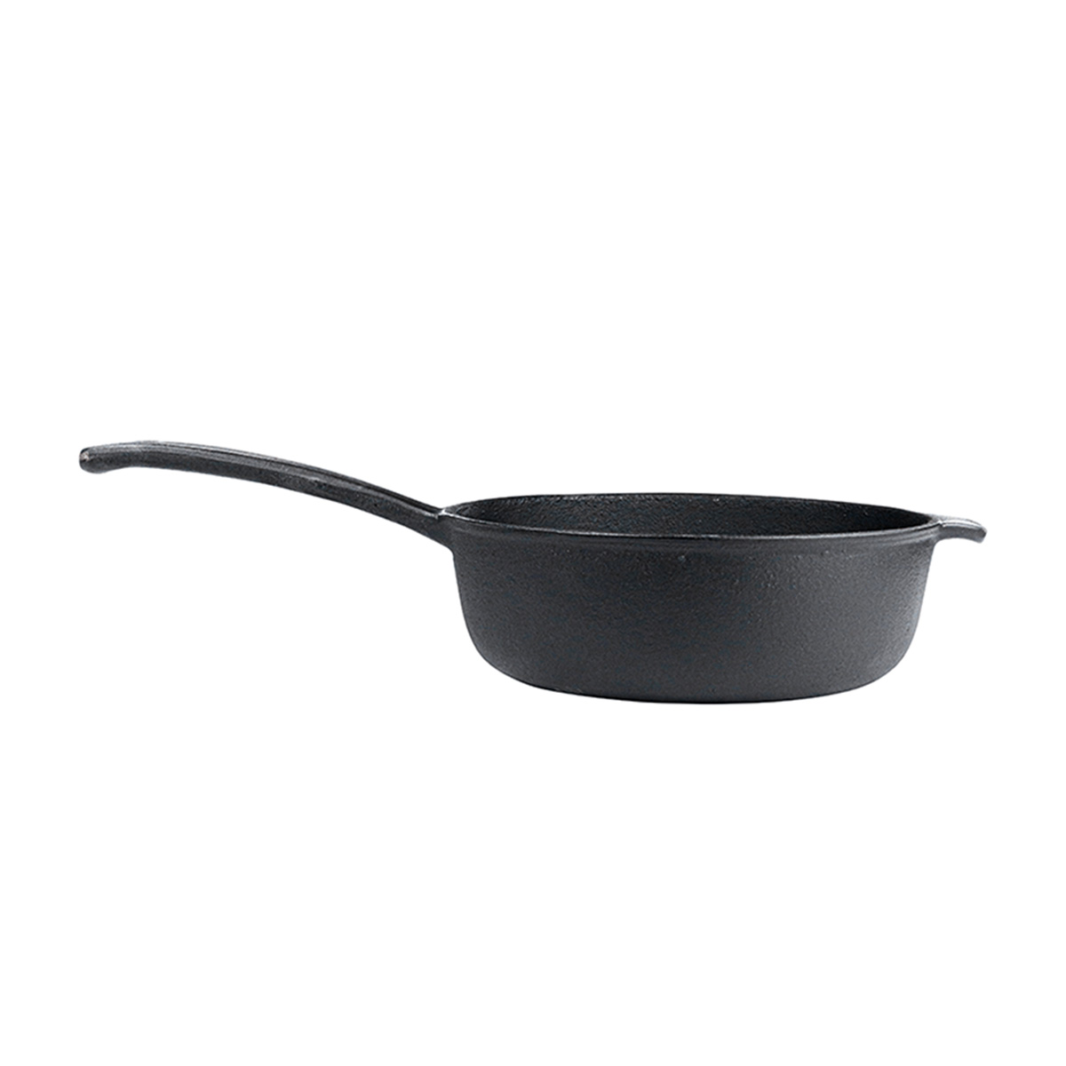 CAST IRON CHEF SAUCEPAN WITH LID 240MM BLACK - Core Catering