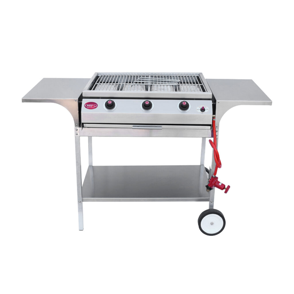 MOBILE GAS BRAAI 3 BURNER NITRO By Chef - Core Catering