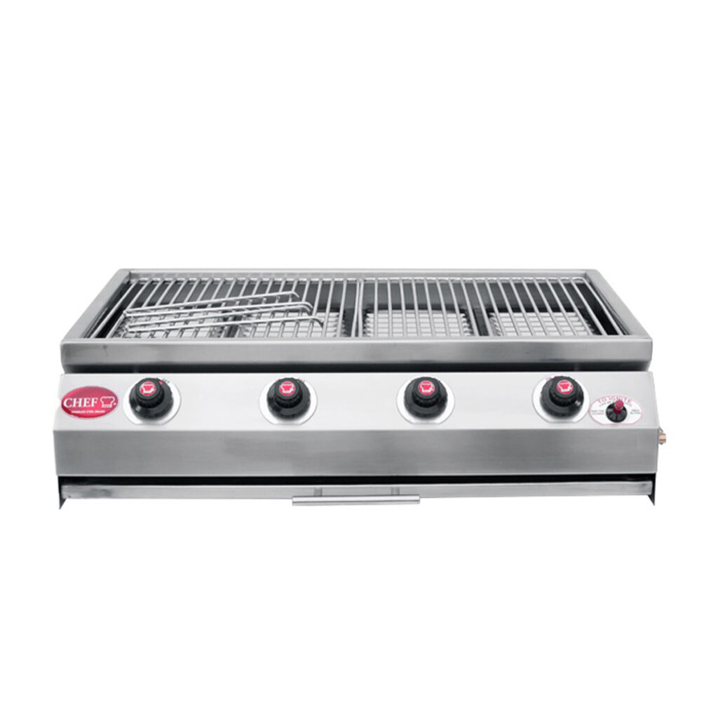 BUILT-IN GAS BRAAI 4 BURNER SLIMLINE By Chef - Core Catering