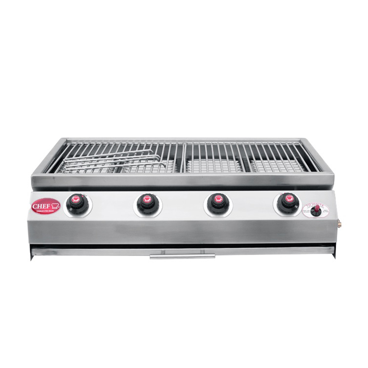 BUILT-IN GAS BRAAI 4 BURNER SLIMLINE By Chef - Core Catering