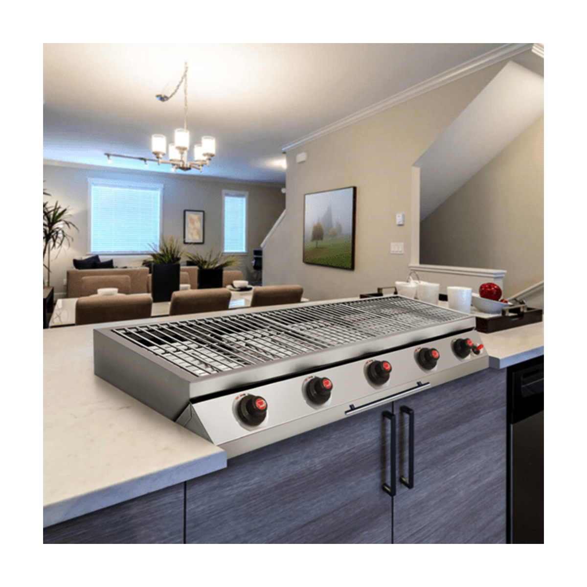 BUILT-IN GAS BRAAI 5 BURNER SLIMLINE By Chef - Core Catering