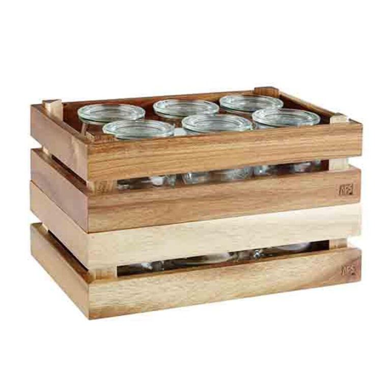 WOODEN REVERSIBLE DISPLAY BOX 350MM BROWN By APS - Core Catering