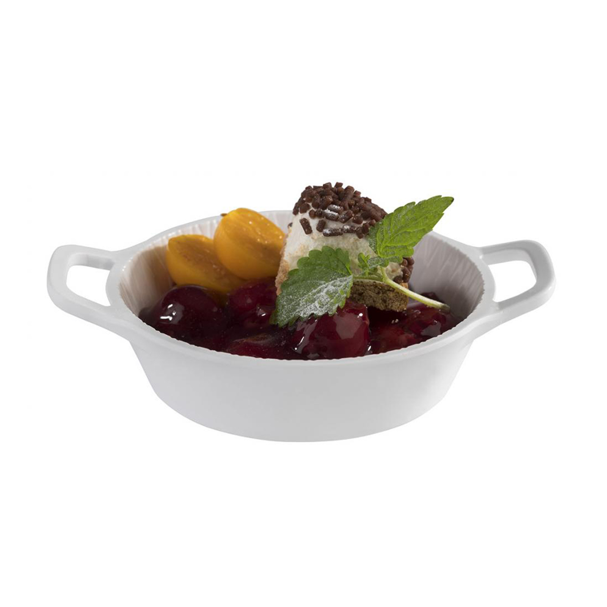 MINI OVAL BOWL WITH HANDLES 70ML WHITE By APS - Core Catering
