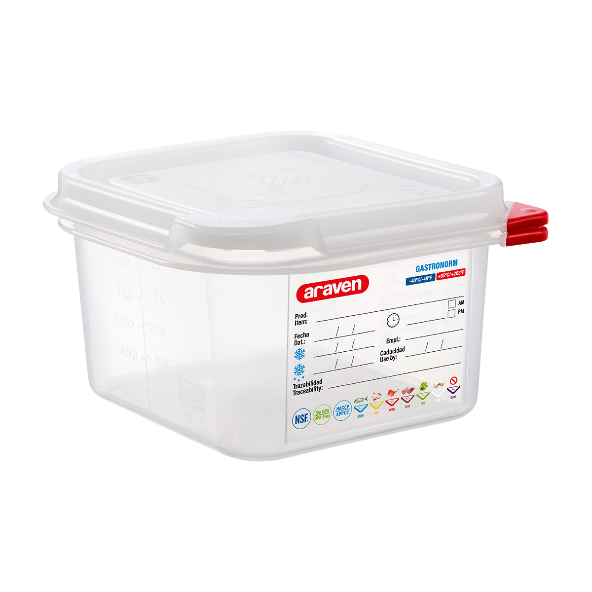 GN 1/6 AIRTIGHT CONTAINER 100MM By Araven - Core Catering