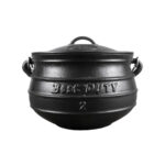 CAST IRON FLAT POTJIE POT NO.2 BLACK - Core Catering