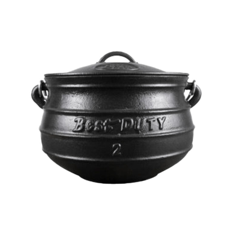 CAST IRON FLAT POTJIE POT NO.2 BLACK - Core Catering