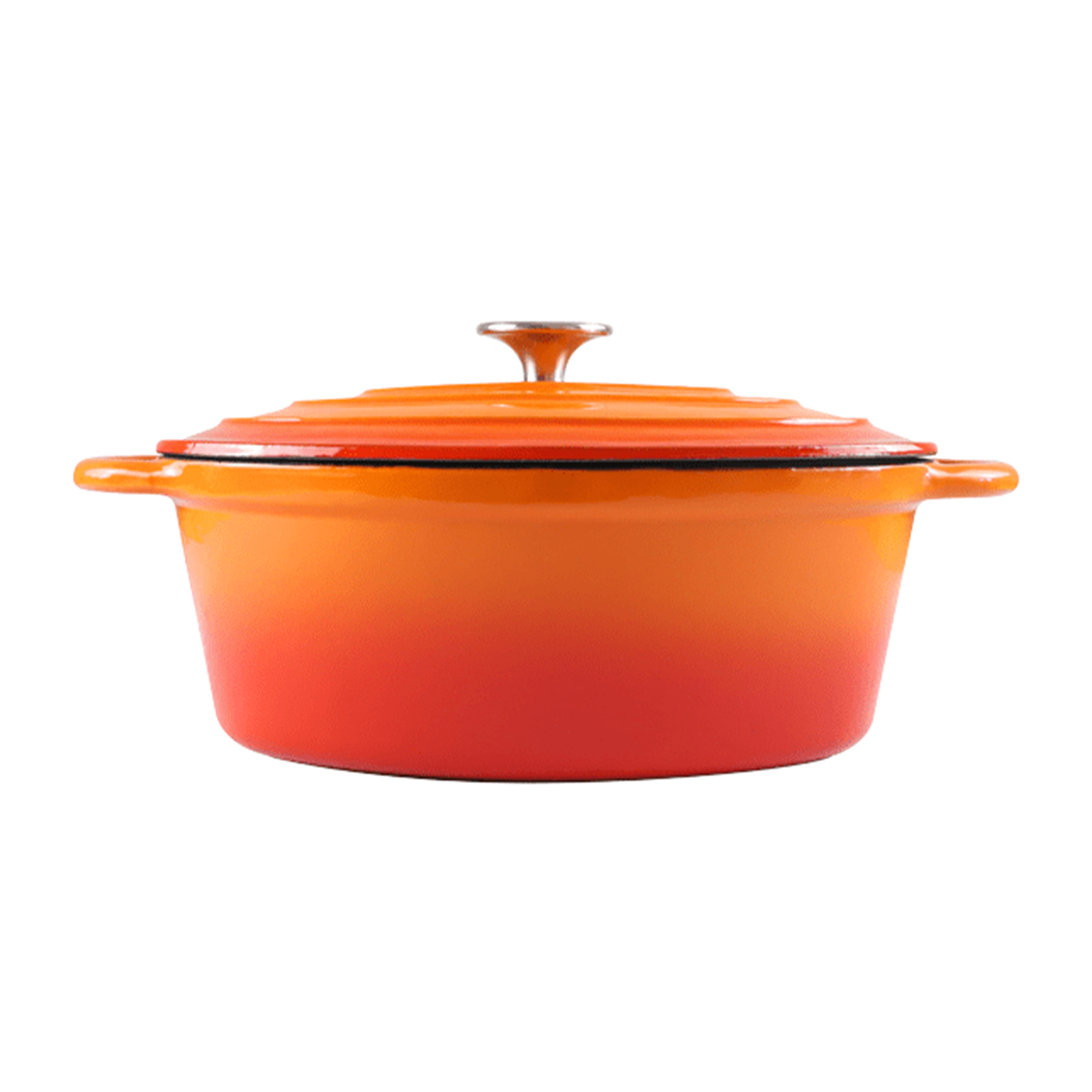 CAST IRON OVAL CASSEROLE DISH 4L ORANGE cast-iron-oval-casserole-dish-4l-orange