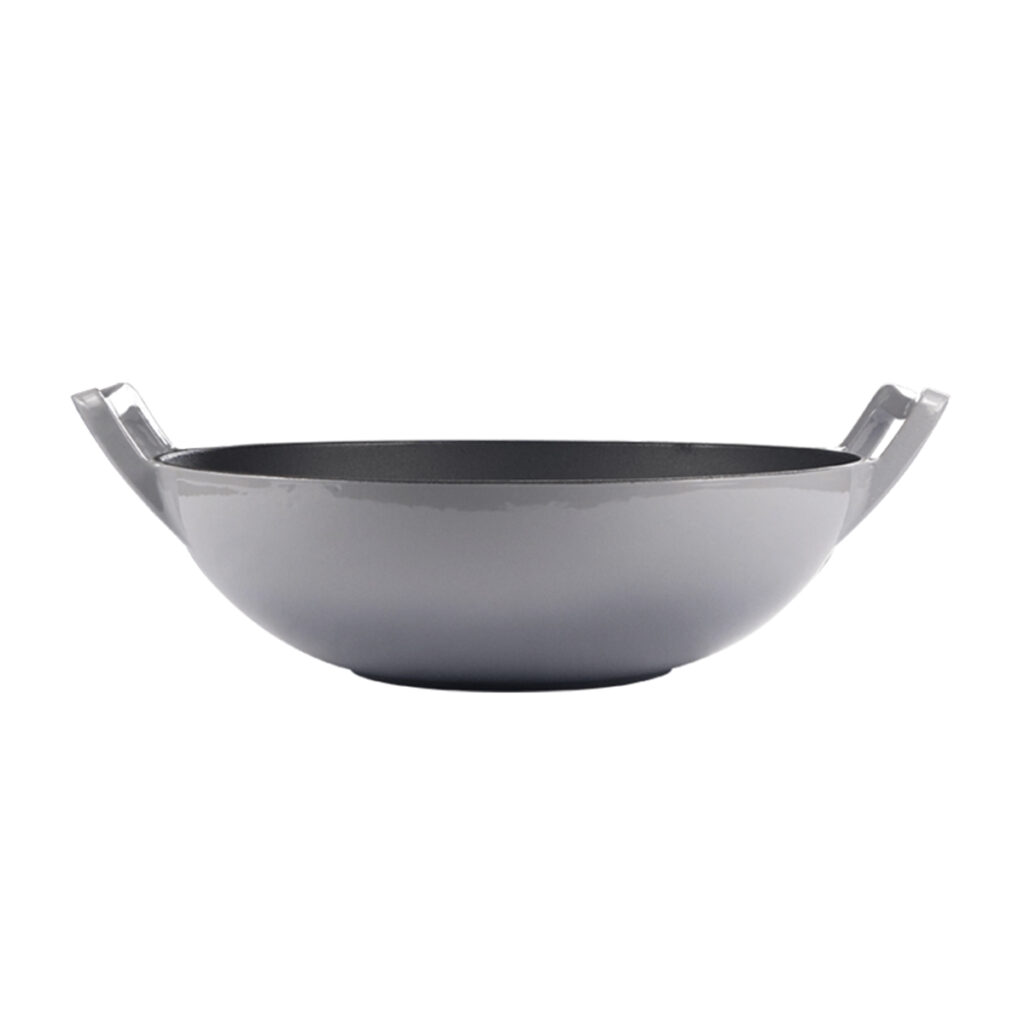 CAST IRON WOK WITH HANDLES 380MM GREY - Core Catering