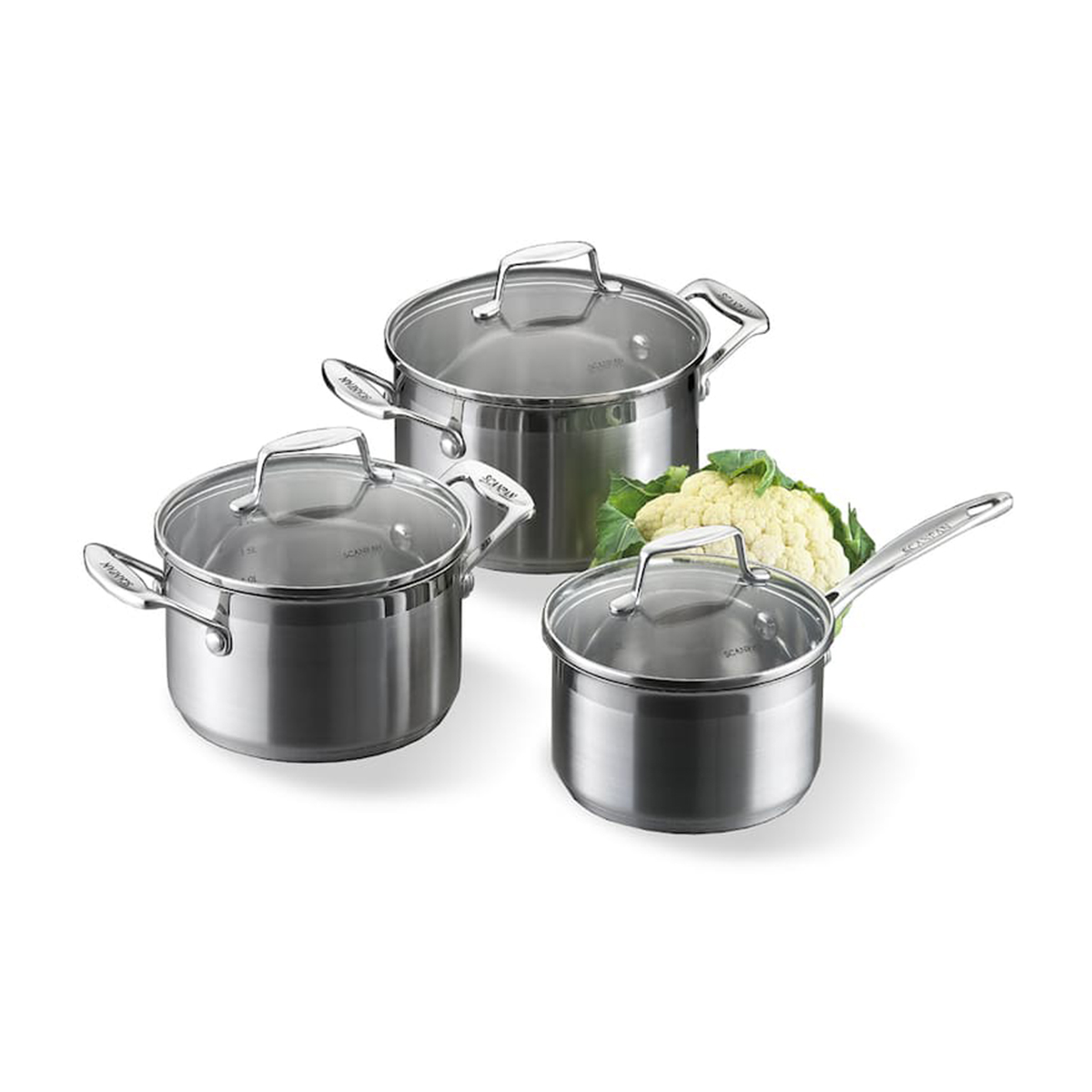 IMPACT 6 PIECE POT SET S/STEEL By Scanpan - Core Catering