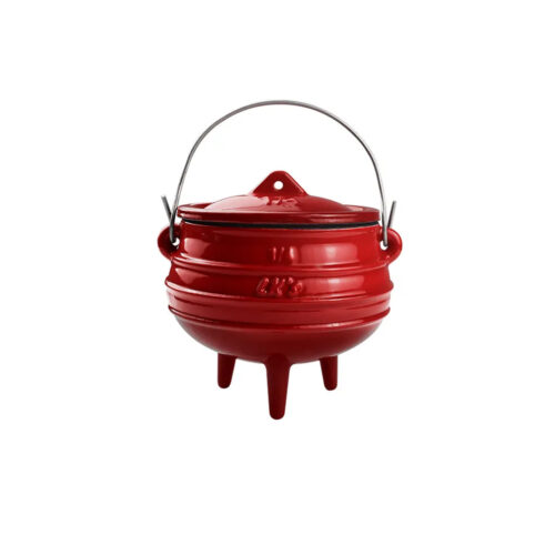 CAST IRON MINI POTJIE POT 1/4 3-LEG RED - Core Catering