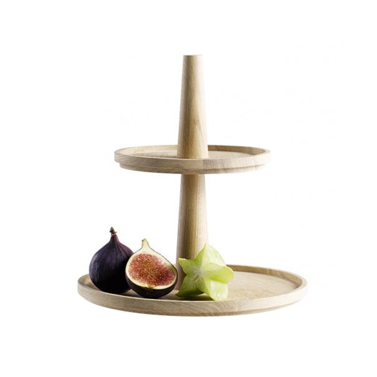 2-TIER ROUND WOODEN TRAY DISPLAY - Core Catering